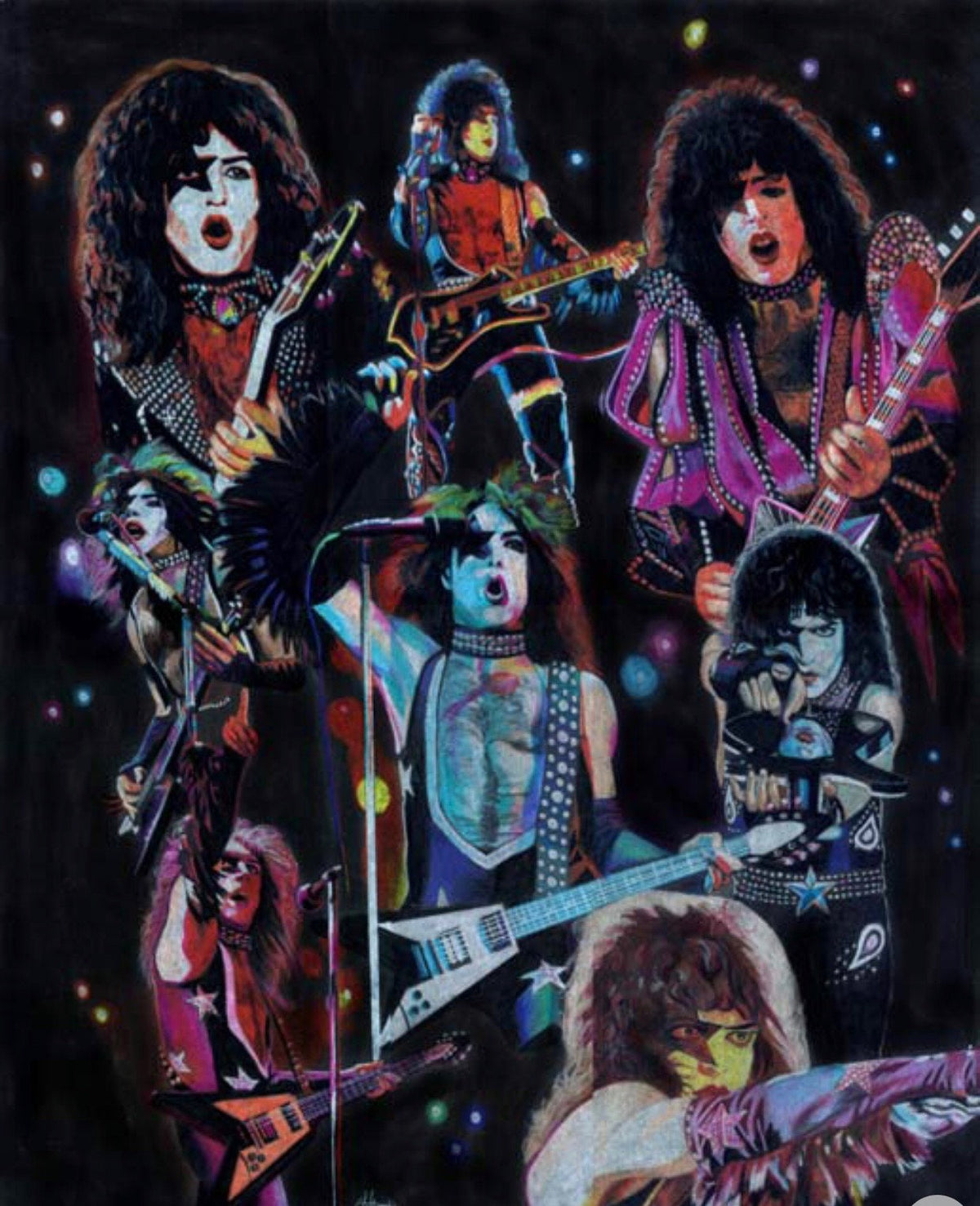 KISS Founding Members Collage Wall Art
