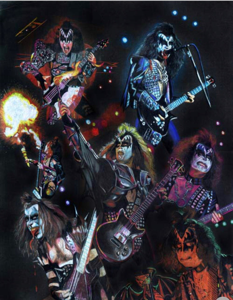 KISS Founding Members Collage Wall Art